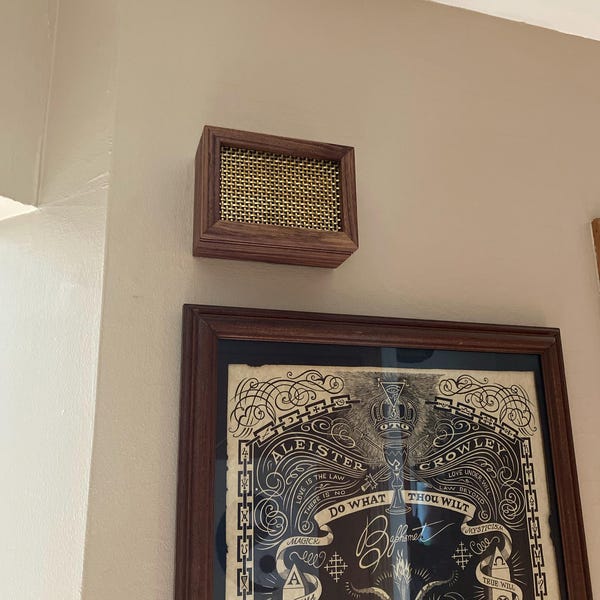 Solid Black Walnut Doorbell Cover With Brass Detail | Handcrafted Fully ...