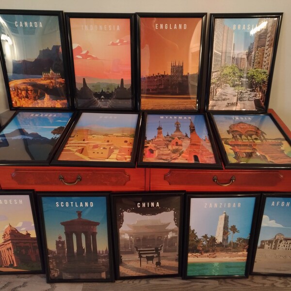 The Seven Wonders of the Ancient World Poster Art, 7 Wonders Wall ...