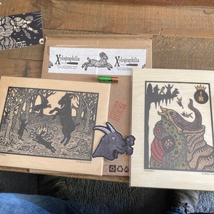 Figure VII homunculus demon screen print on wood veneer 7x5 | Etsy