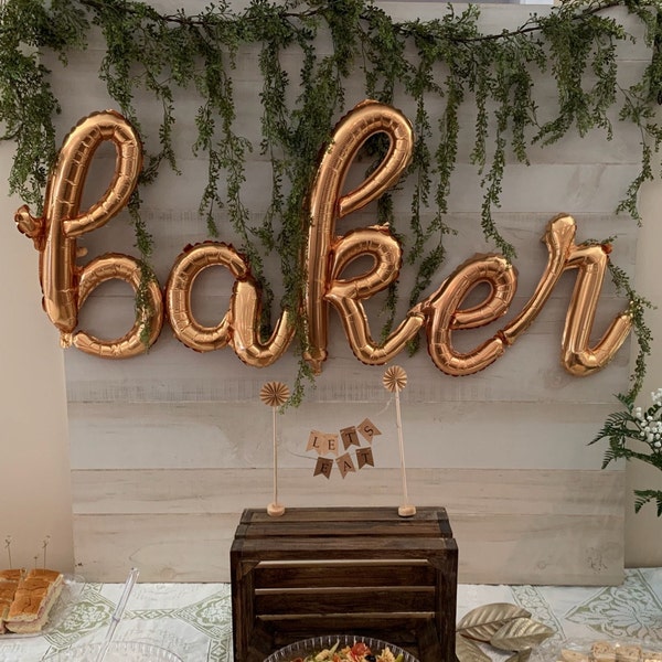 14" Script Gold Silver Letter Balloons - Air Fill Balloon - CUSTOM ...