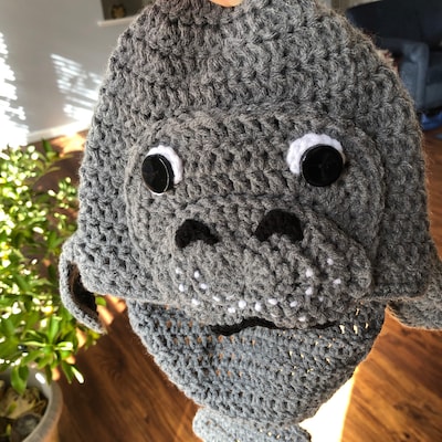 Manatee Hat, Crochet Beanie, Fish Hat, Manatee, Men, Women, Boys, Girls ...