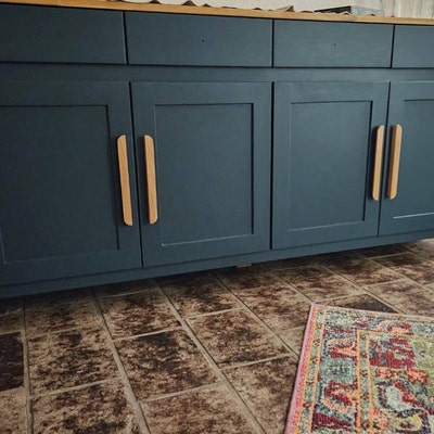 Wooden Hexagonal Handles With Single Black Decor, Wood Drawer Knobs ...