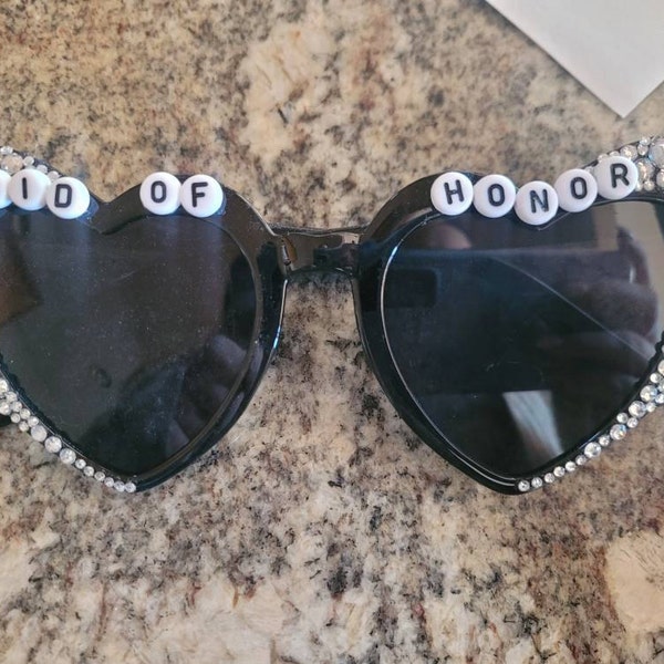 Maid of Honor Sunglasses, Bride Sunglasses Custom, Bride to Be Glasses ...