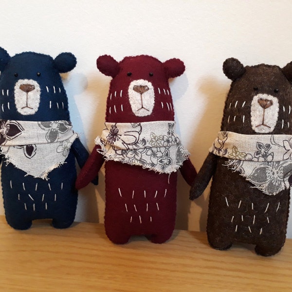 Bear Sewing Pattern: Felt Woodland Animal (PDF Pattern) - Etsy
