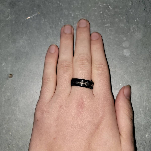 Monster Hunter World Ring the Fatalis Dragon Ring Black Tungsten ...
