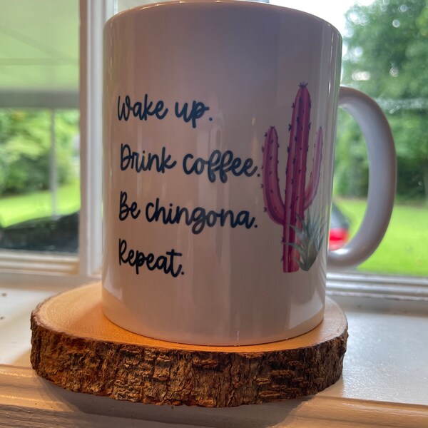 Chongo, Cafecito, Y a Chingarle Mija Mug Spanish Mexican Mug Funny Mug ...