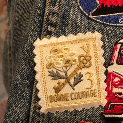 Vintage Stamps Iron on Patch,french Stamps, Embroidered Iron on Patch ...