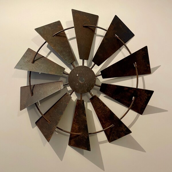 24" Metal Windmill Head Rustic Wall Decor-rustic Farmhouse Industrial ...