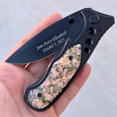 Funeral Flower Knife, Memorial Knife, Knife Made With Flower Petals ...