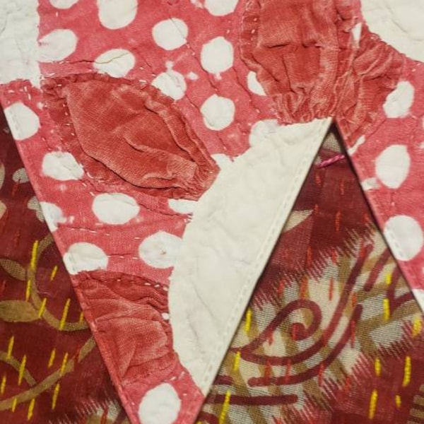 Vintage Cutter Quilt Piece for Repurposing - a Handmade Patchwork Scrap ...