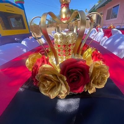 Purple and Gold Baby Shower CROWN Centerpiece / Royal Purple and Gold ...
