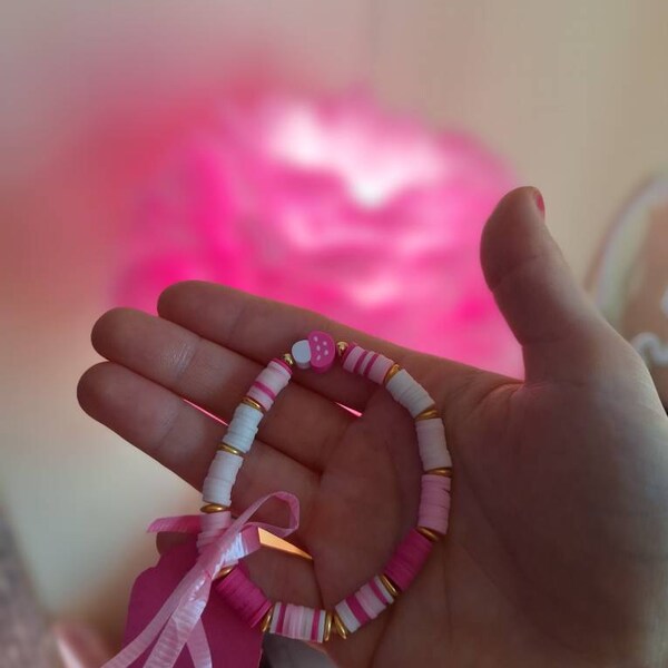 Nurse Appreciation Bracelet, Heishi Beads, Acrylic Heart & Gold Filled ...