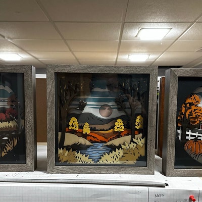 Fall Landscape Shadow Box SVG Bundle, Autumn 3D SVG Shadowbox 3 ...