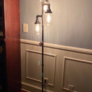 Industrial Pipe Fixture Mason Jar Table Lamp INCLUDES DIMMER | Etsy