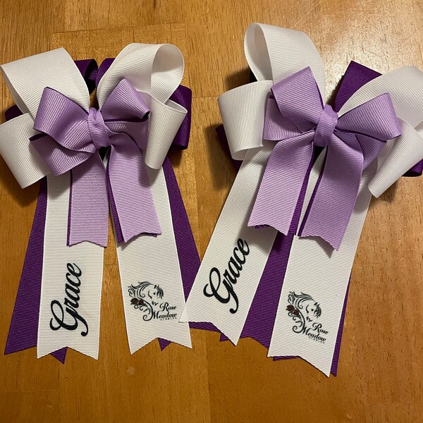 Custom Logo Equestrian Horse Show Bows *choose Your Colors - Etsy