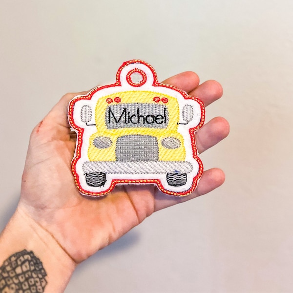 ITH School Bus Bag Tag - Digital Embroidery Design - to Use With ...