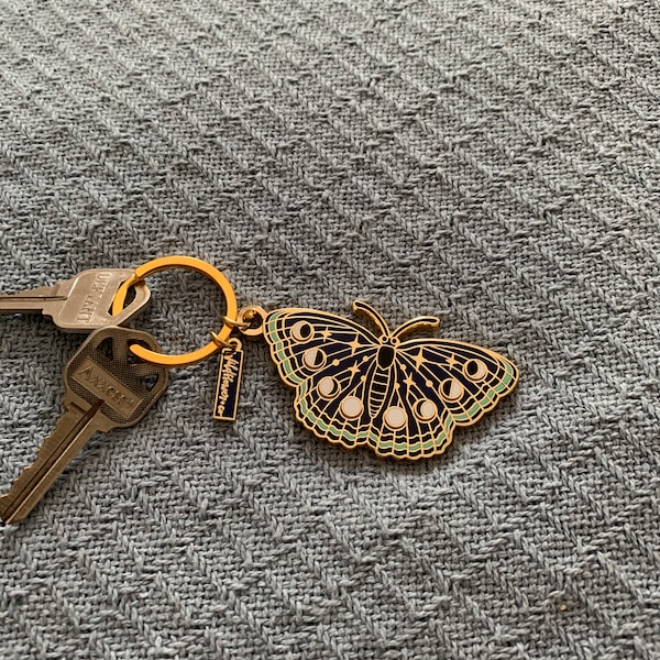 Night Butterfly Enamel Keychain - Lunar Moth - Luna - Moon Phases ...