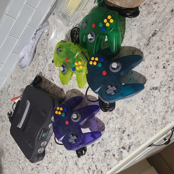 N64 Nintendo 64 Console + up to 4 New Controllers + Cords + CLEANED ...