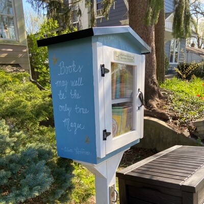 LITTLE FREE LIBRARY® Two Story Gable With Official Charter Sign & World ...