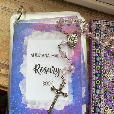 Rosary Guide Catholic Gift Floral, Botanical, Beautiful, Pocket Rosary ...