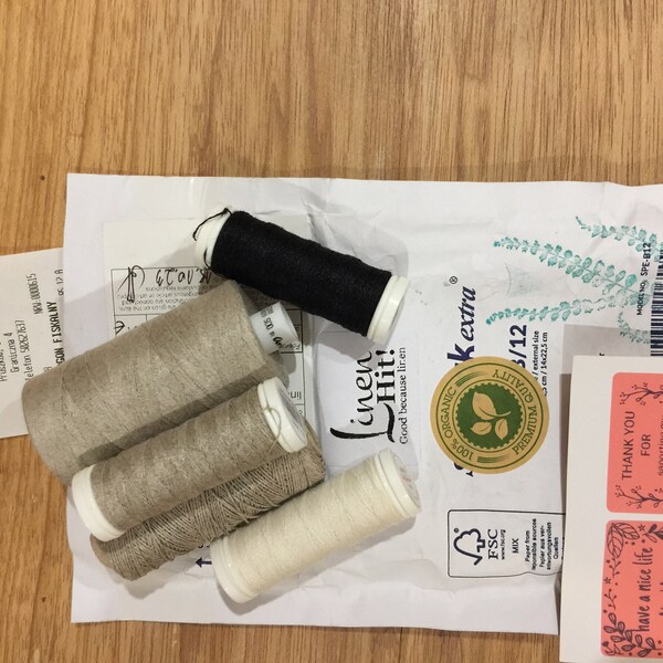 Set of Linen Thread 1/5/10/20 Navy Blue Spools Hand & Machine Quilting ...