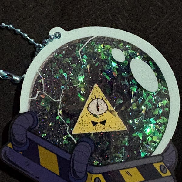 Bill Cipher Gravity Falls Liquid Shaker Charm - Acrylic ...