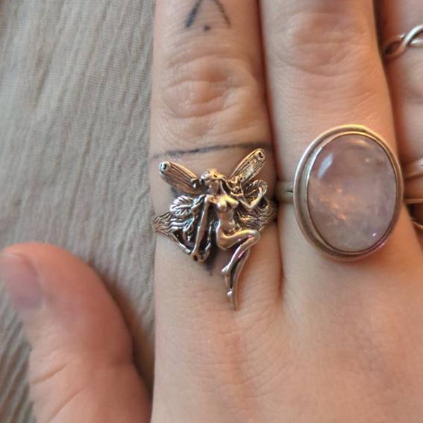 Beautiful Sterling Silver Ring With Faerie Fairy Design - Etsy