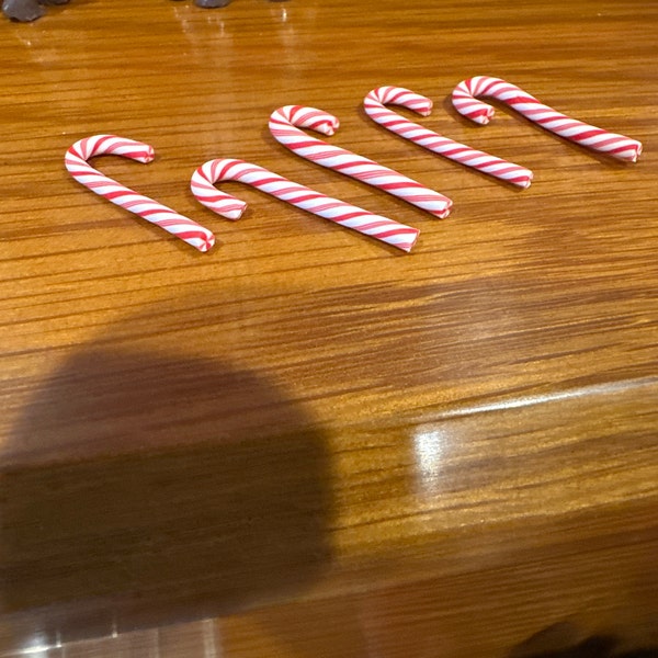 Miniature Candy Canes, Mini Embellishments, Peppermint Cane Non-edible ...
