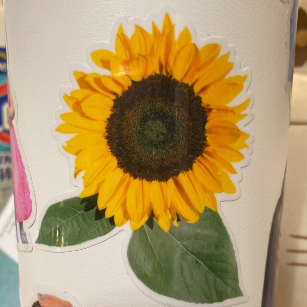 Realistic Sunflower Sticker, Sunflower Sticker, Flower Sticker ...