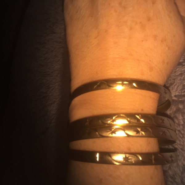 14K Gold FILLED Set of 7(seminario) BANGLES With Warranty - Etsy