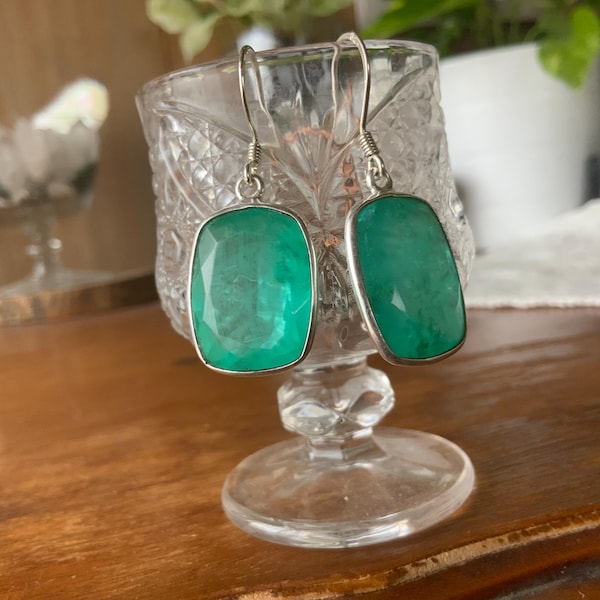 Green Emerald Crystal Ring, Handmade Ring, 925 Sterling Silver Ring ...