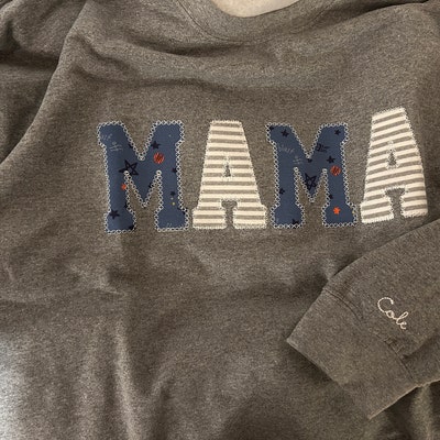 Mama Embroidered Baby Outfit Keepsake Applique Sweatshirt Simple Mama ...