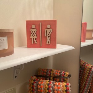 Need to Potty Bathroom Sign Mini Block 3D Bathroom Decor Wooden Sign ...
