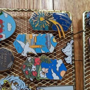 Meteor Pin Celestial Scene Anime Gold Comet Star Flame Castle Space ...