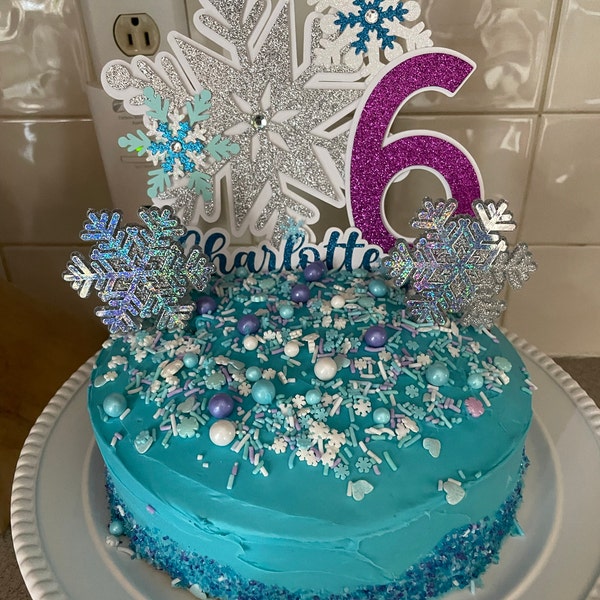Frozen Snowflake Cake Topper - Handmade - Frozen Party - Girl ...