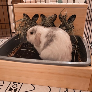 Rabbit Hay Feeder and Litter Box With Extended Walls / Small - Etsy