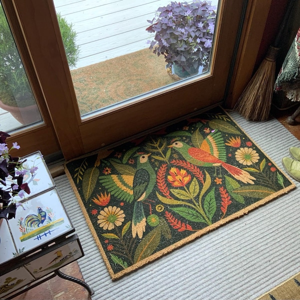Floral Front Door Decor, Floral Doormat, Colorful Doormat, Housewarming ...