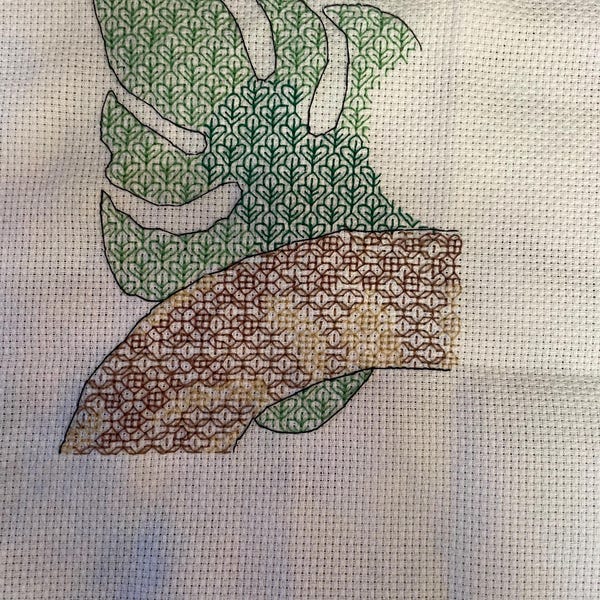 Slithering Snake - Blackwork Pattern (PDF Download) Animal Leaves ...