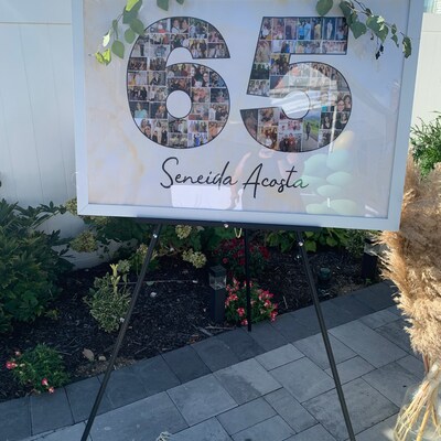 65th Birthday Photo Poster, Number 65 Pictures Collage, Father's Day ...