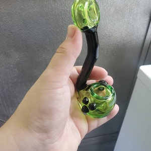 TOBACCO GLASS 6 Jade Sherlock Glass Pipe With Heavy Blue - Etsy