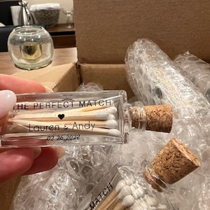 Unique Wedding Match Bottles, the Perfect Match, Wedding Favor, Custom ...