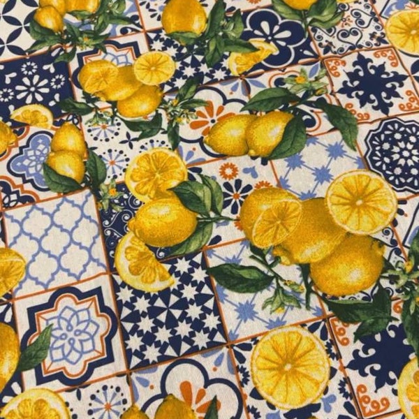 Lemon Tablecloth | Italian Tableware | Majolica Tile Style | Italian ...