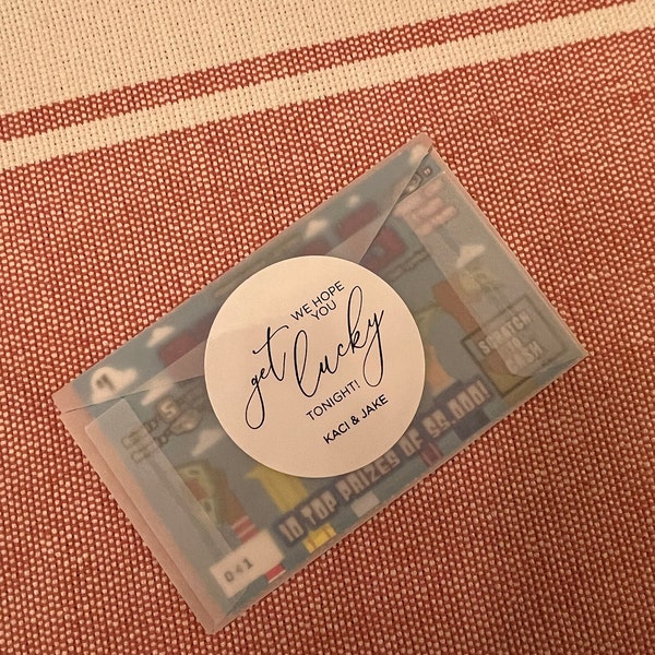 Lottery Ticket Favor Stickers - Wedding Favor Sticker - Lottery Tickets ...