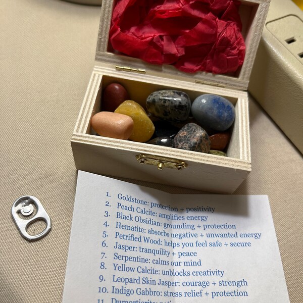 Crystal Box Various Crystals Aligned Personalized Box, Mix of Natural ...
