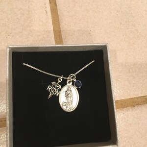 XL Blue Enamel Miraculous Medal Miraculous Necklace Catholic - Etsy