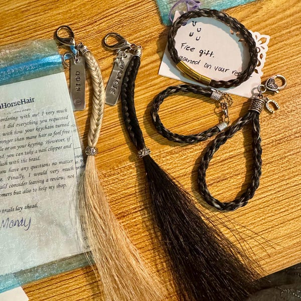 Custom/personalized Horse Hair Keychain Using Your Horse's Hair. Please ...