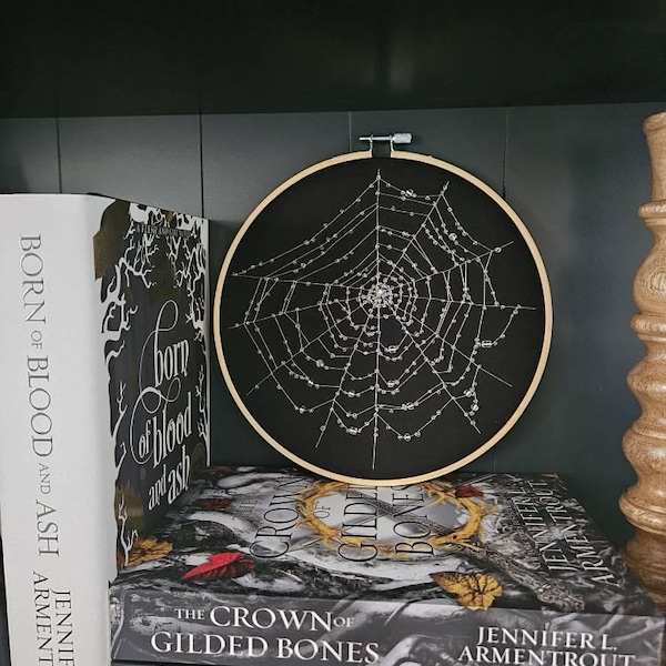 Embroidered Spider-web With Branch and Spider. - Etsy