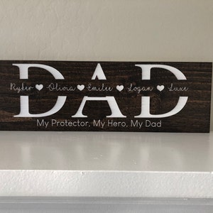 Dad Sign With Kids Names, Fathers Day Gift, Personalized Gift for Dad ...