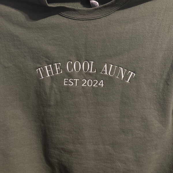 Embroidered Custom the Cool Aunt Sweatshirt, Personalized Aunt Hoodie ...