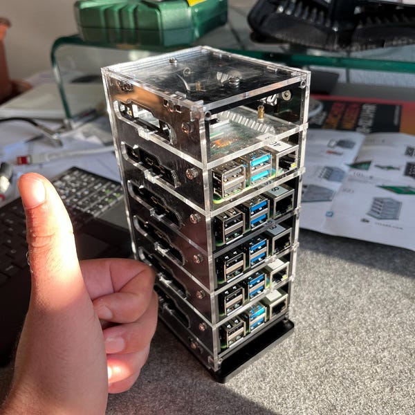 C4labs Bramble 4 or 6 Stack Cluster Case With Fans for Raspberry Pi5 ...